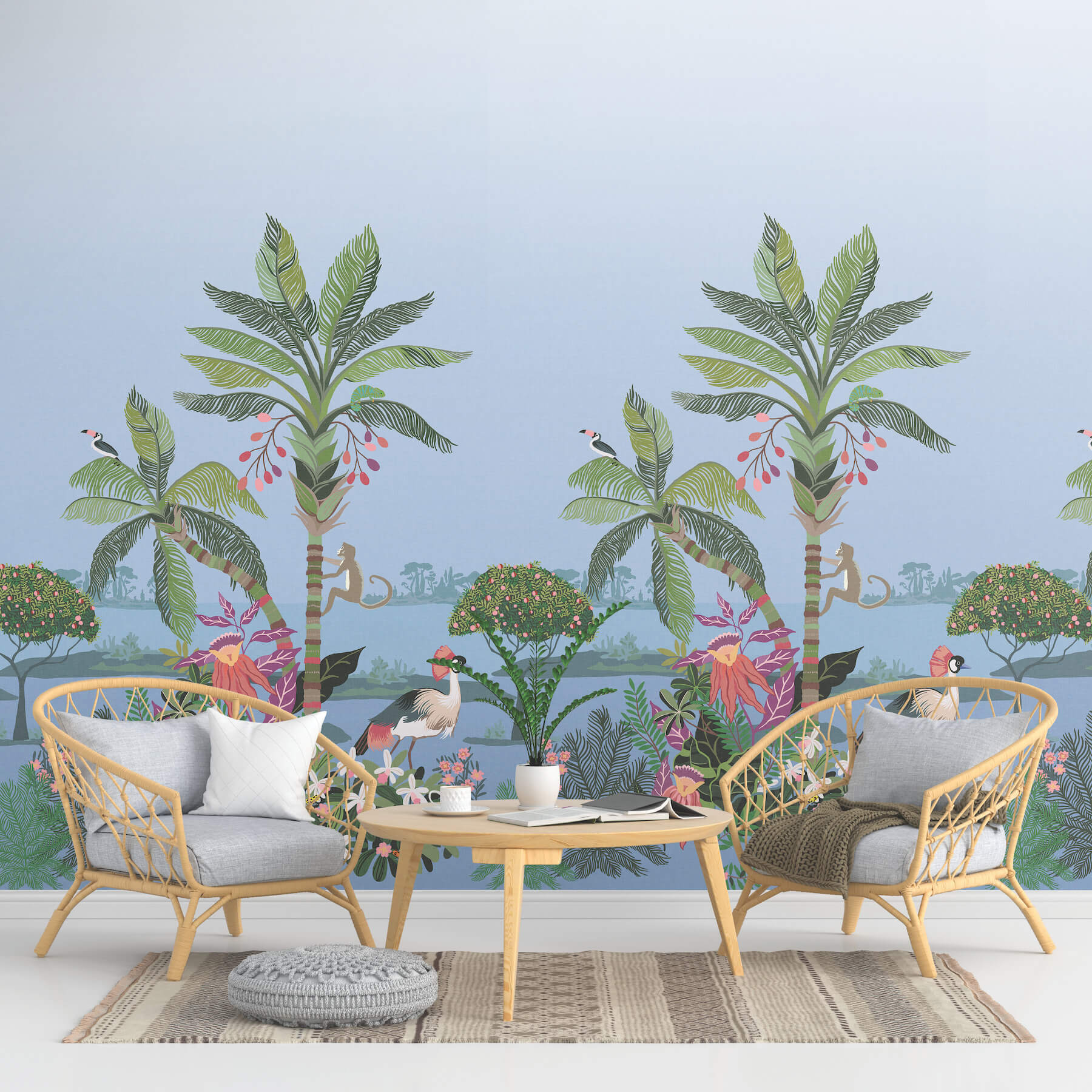 York Wallcoverings. PSW1710M - Tropical Lagoon Lush Premium Peel ...