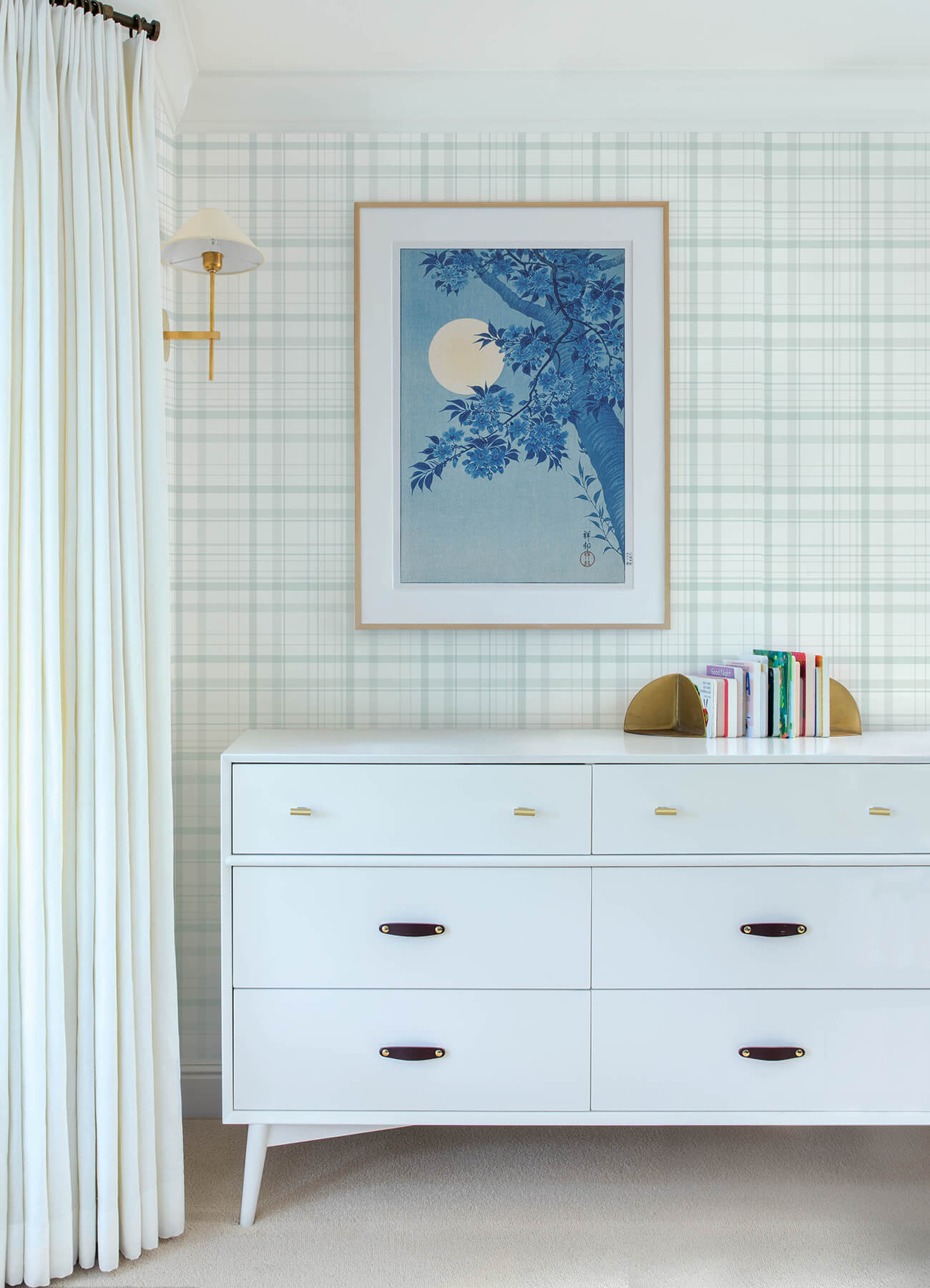 York Wallcoverings. 4192-83410 - Burgess Light Blue Plaid Wallpaper ...